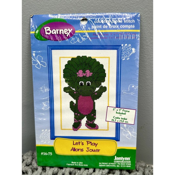Janlynn | Office | New Vintage 9s Barney Baby Bop Counted Cross Stitch ...